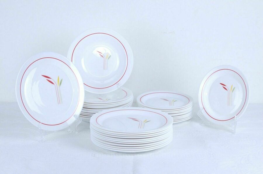 Vintage Arcopal Type Glass Dinner Set, Cerve Brand, Design From The 70s ...