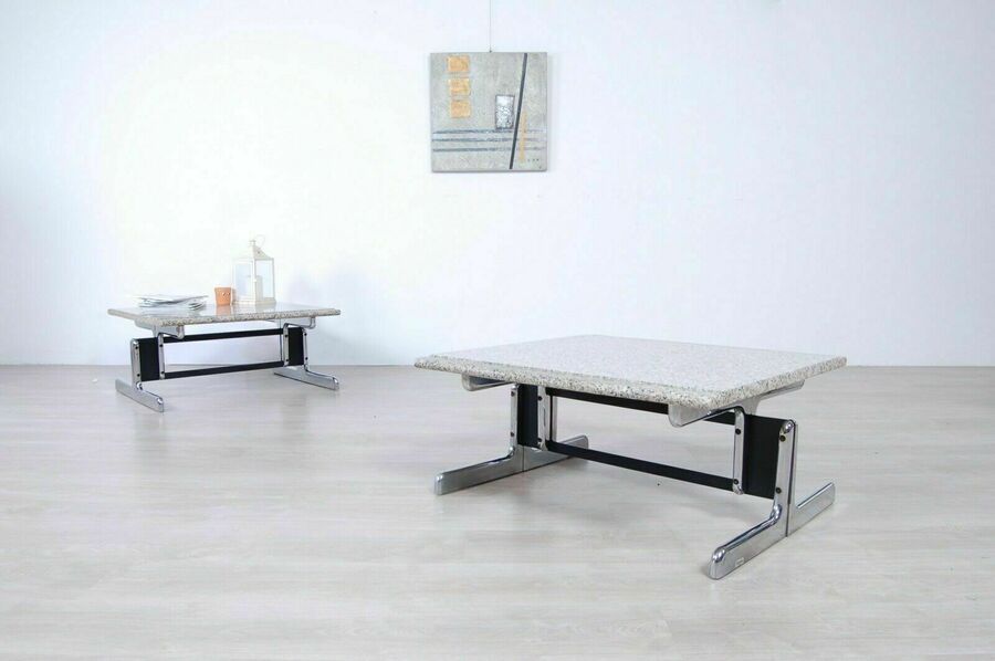 Pair Of Granite Steel Tables Designed By Ammannati Vitelli Bruno ...