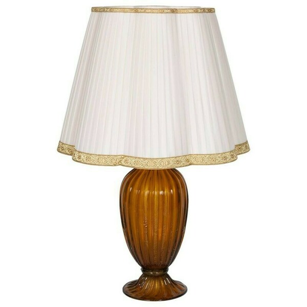 Italian Venetian Table Lamp In Blown Murano Glass Amber And Gold, 1970s ...