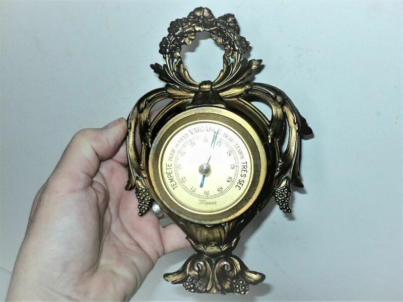 Antique French Maxant, Paris, Bronze Barometer, Hollywood Regency ...
