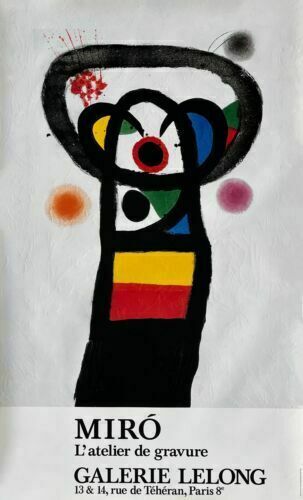 Miro Large Poster Galerie Lelong L'atelier De Gravure 1990 | Vinterior