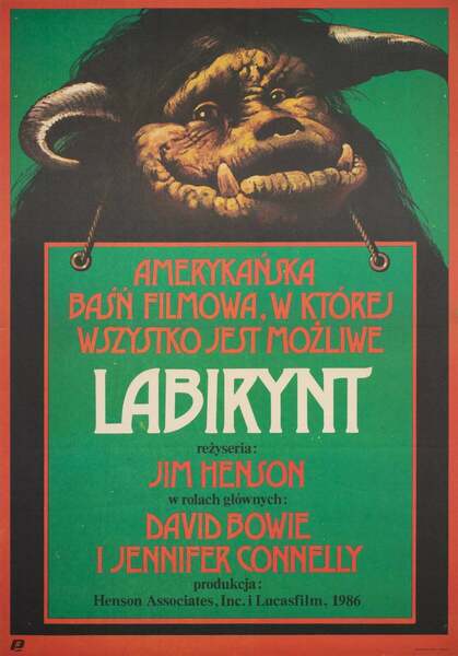 Labyrinth 1987 Polish B1 Film Poster, Walkuski | Vinterior