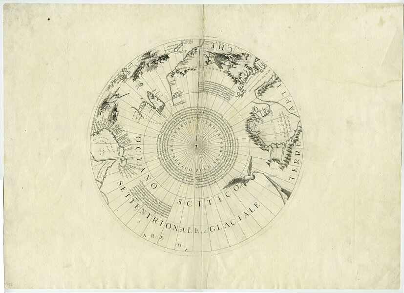 Antique Globe Gore Map Of The North Pole | Vinterior