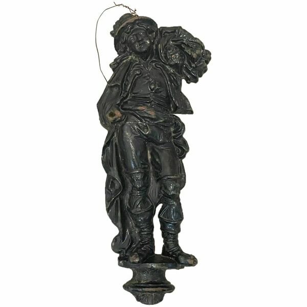 Victorian Shire Man Garden Seasons Holding Sheaf Wheat Cast Iron Wall ...