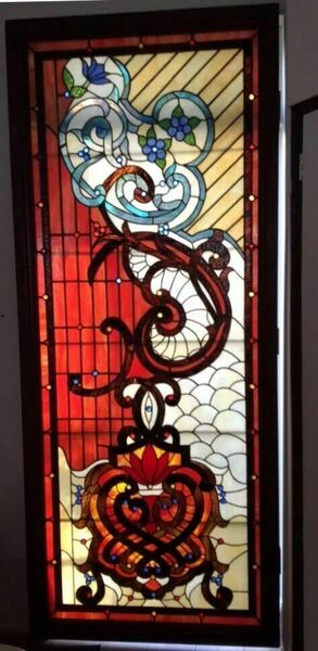 Huge Old Tiffany Stained Glass Window Panel Architectural Antique ...