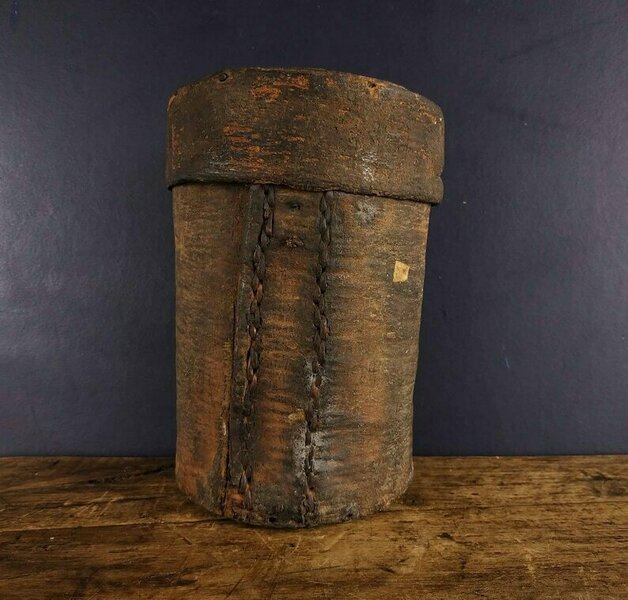 19th Century Gabon Africa Wood Tree Bark Container Box, Antique ...