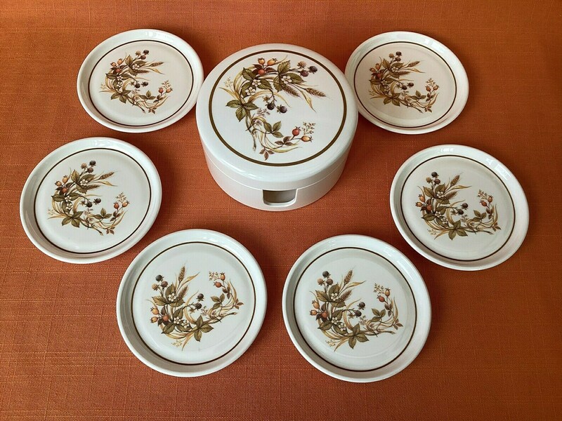1980s St Michael ‘Harvest’ Set Of 6 Melamine Coasters In Their Own ...