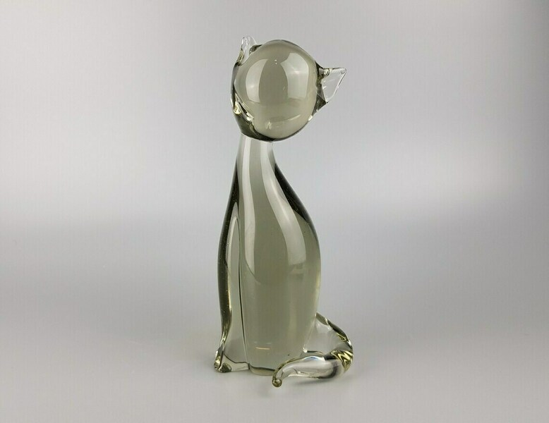 Vintage Livio Seguso Signed Glass Cat For Gral Glas Germany 1970s ...