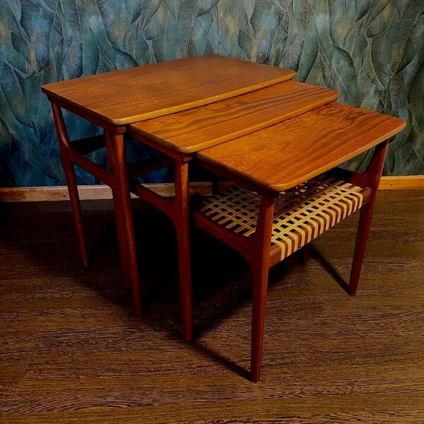 Teak Triple Table By Erling Torvits For Heltborg Møbler | Vinterior