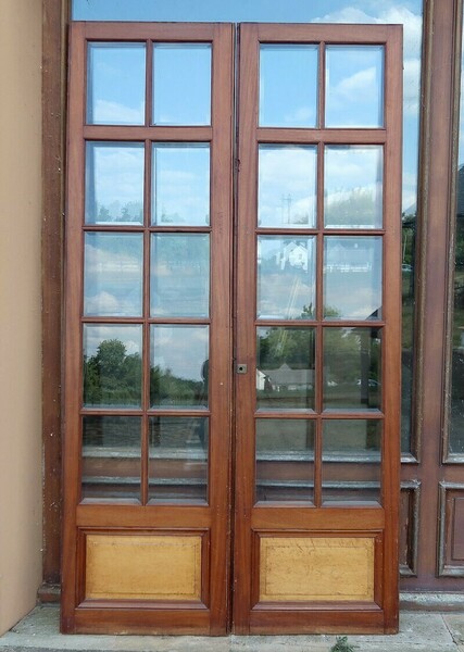 Mahogany And Speckled Maple Castle Double Door Late 19th Century ...