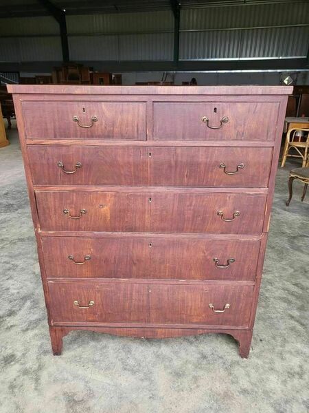 Antique Victorian Breakdown Split Large Tall 2 Over 4 Chest Of Drawers ...