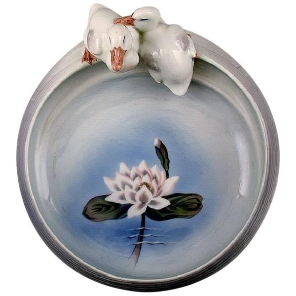 Rare Royal Copenhagen Art Nouveau Dish With Ducks, Number 1/358 | Royal ...