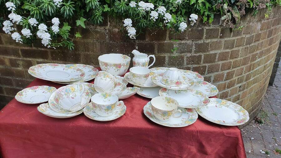 Vintage Genuine Victorian Large Tea Set Cake Sandwich Tea Party. E ...