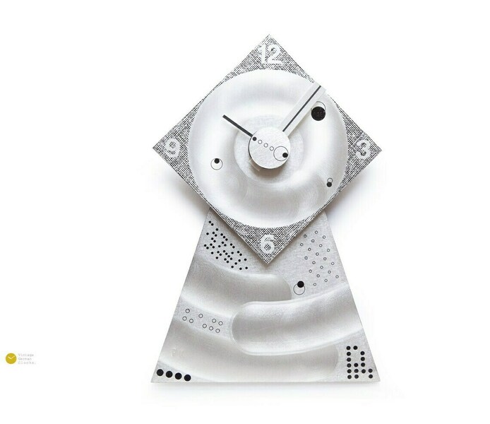 Unique 90s Abstract Artwork Wall Clock In Box Metal Op Art Memphis Era ...