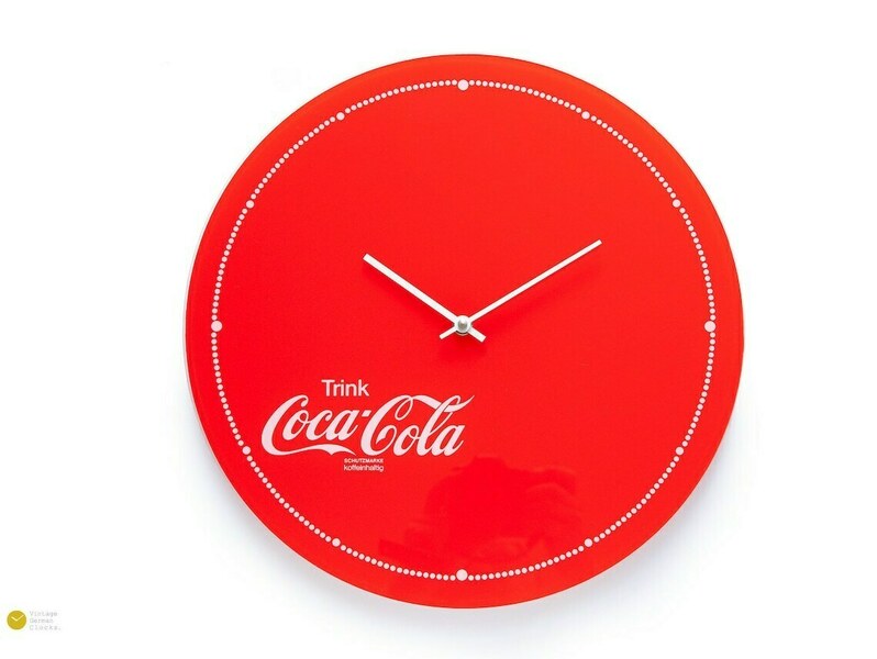 Xl 1980s Coca Cola Advertising Wall Clock Postmodern Minimalism Design ...