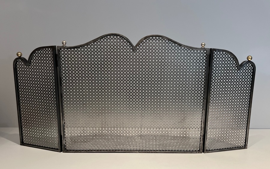 Modernist Steel And Brass Firewall | Vinterior