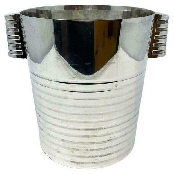 Mid Century Modern Christofle Art Deco Champagne And Ice Bucket Ondulations | Vinterior