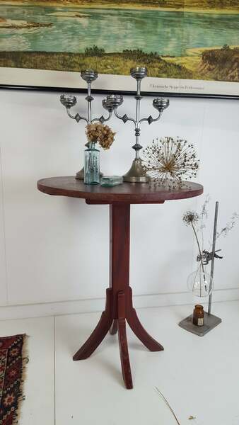 Antique Primitive Dark Red Swedish Tavern Table Circa 1850s | Vinterior