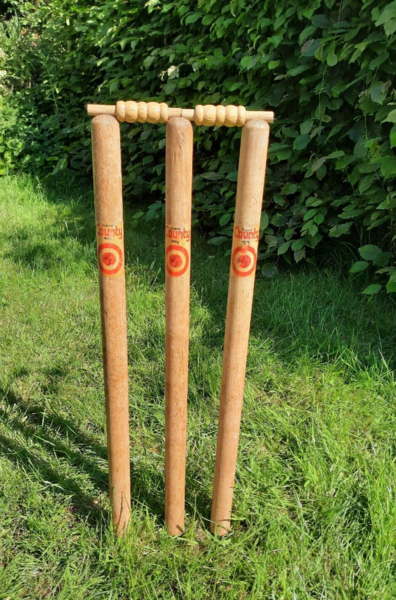 Vintage Hunts County Bats Cricket Stumps Full Size Pro Ash Wooden ...
