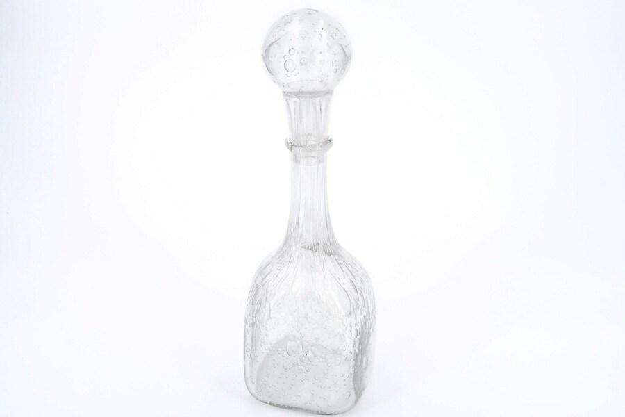 French Glass Decanter Bottle By La Rochère, 1970s / Biot Style, Jug, Carafe, Transparent, Costa ...