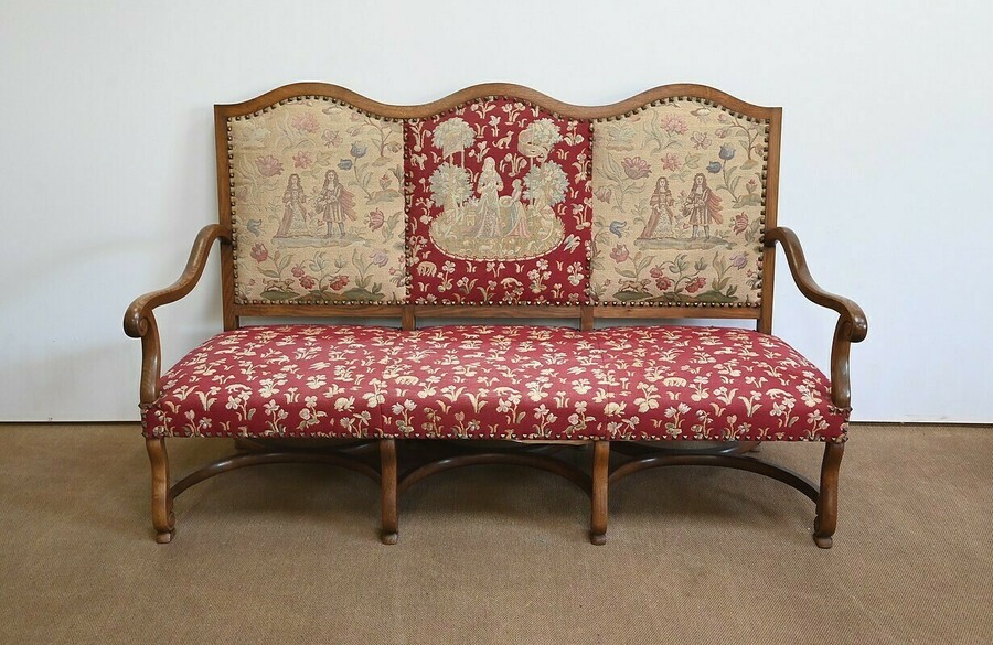 3 Seater Bench In Solid Oak, Louis XIV Style – 19th Century | Vinterior