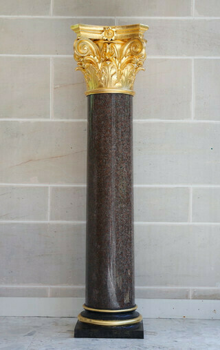 Large Neoclassical Granite And Gilt Bronze Column, 20th Century ...