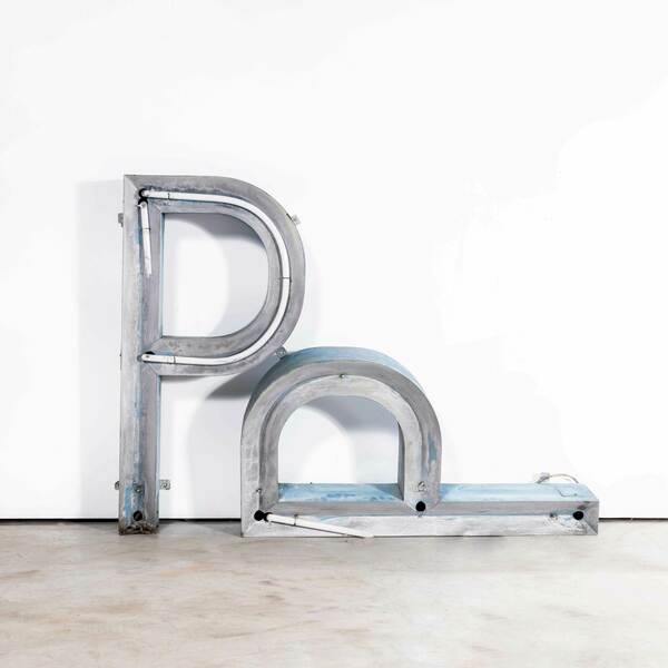 1950’s Very Large Original Sign Letter P One Meter High. | Vinterior