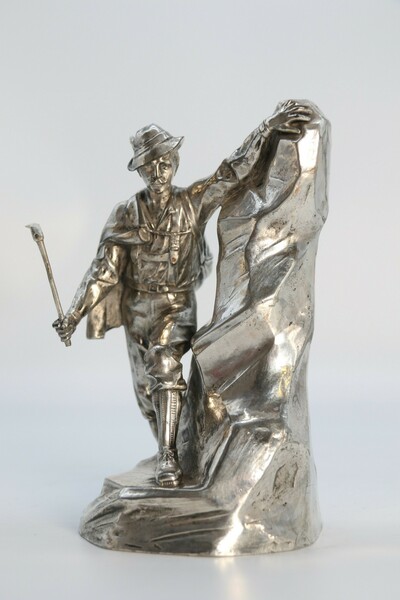 A Rare Wmf Cast Metal And Silver Plated Sculpture Of An Early 20th ...
