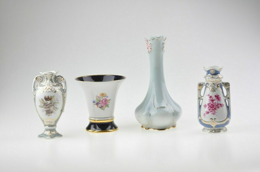 Set Of 4 Royal Dux Porcelain Vases Royal Dux Vase Porcelain Vase Royal ...