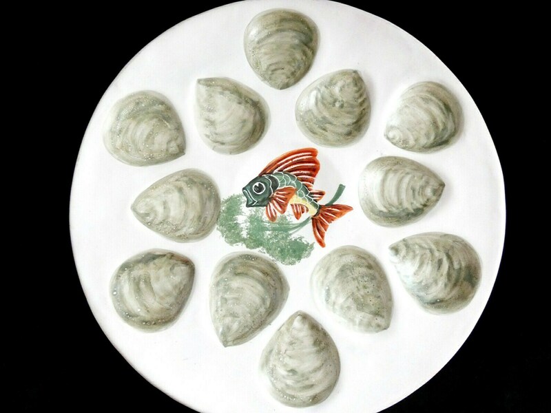 Rare Oyster Plate, Vallauris Pottery, Large French Oyster Platter ...
