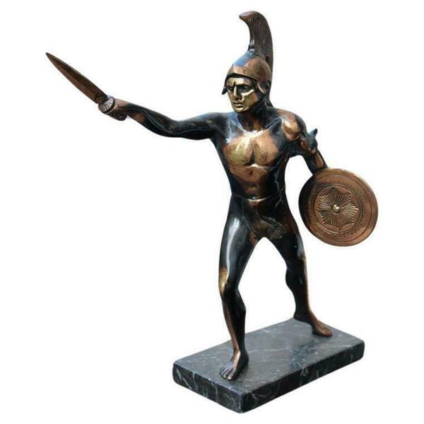 Aged Metal Figurative Sculpture Of Gladiator Roman Warrior 1950s ...