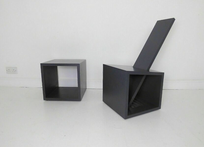 Stunning Vintage Post Modern Erik De Graaff Boxchair #3 Chair & Table ...