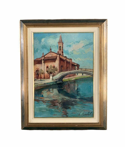 Oil Painting On Canvas Of San Cristoforo In Milan By Lamberto Lamberti ...