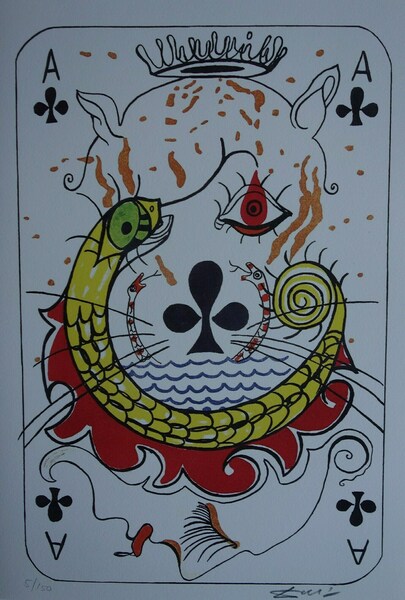 Fine Surrealist Limited Edition Print, Surreal Playing Cards Ace Clubs ...
