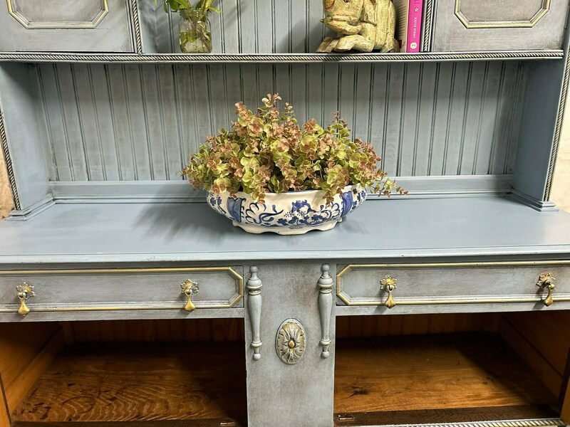 Blue Welsh Dresser Painted Welsh Dresser Kitchen Storage Upcycled Dresser Vinterior