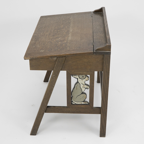 G F Hardy. An Arts And Crafts Oak Childs Desk With A Slanted Writing ...