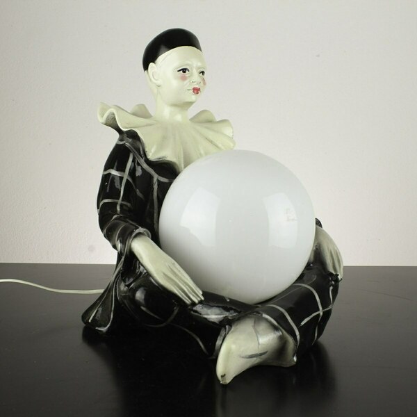 Ceramic Pierrot Lamp 1940s 50s | Vinterior