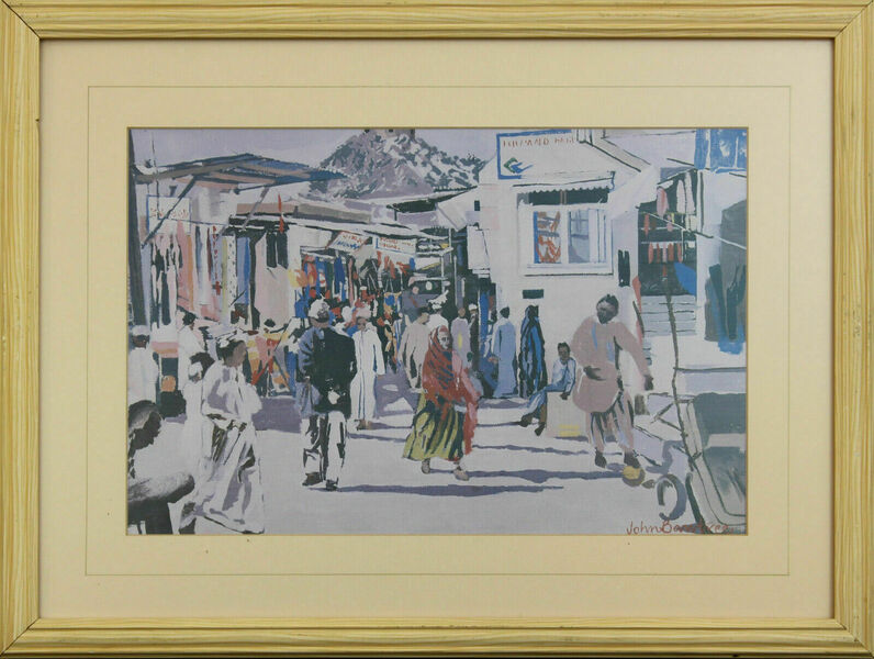 Print From An Oil By John Bawtree. Muttrah Souk In The Sultanate Of ...