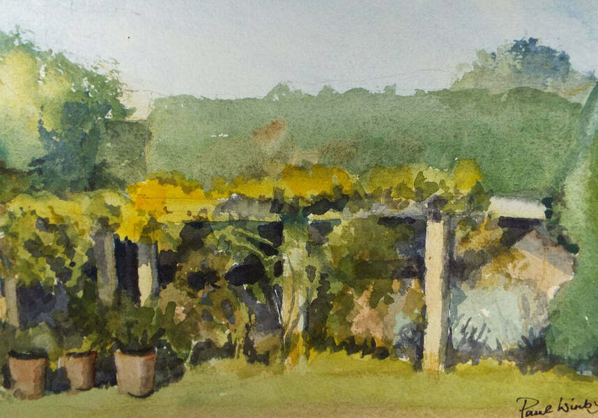 Original Watercolour On Paper, 'Pergola With Wisteria', Paul Winby ...