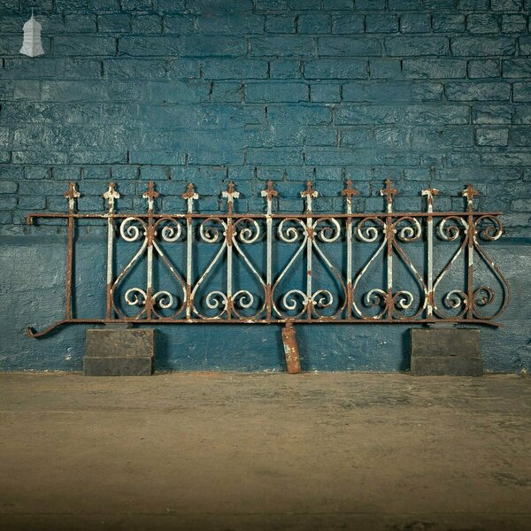 Dwarf Railing Wrought Iron Scroll Design Wall Top Railing Panel | Vinterior