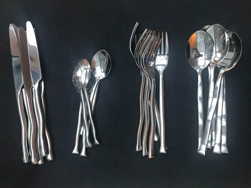 Set Of 24 Flatware Twist Cutlery French Twisted Brutalist Western Decor ...