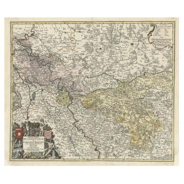 Antique Map Of Present Day North Rhine Westphalia, Germany | Vinterior