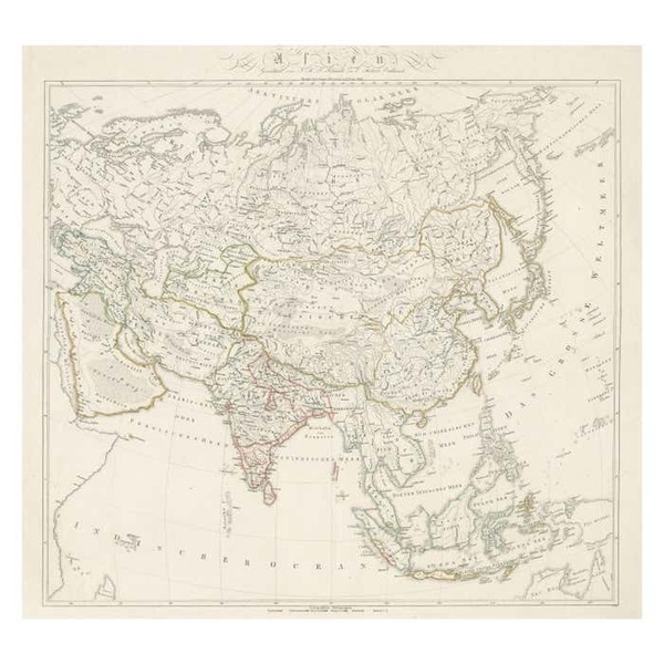 Original Antique Map Of Asia, 1800s | Vinterior