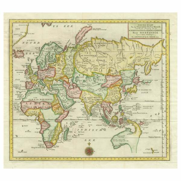 Antique Map Of The Eastern Part Of The World | Vinterior