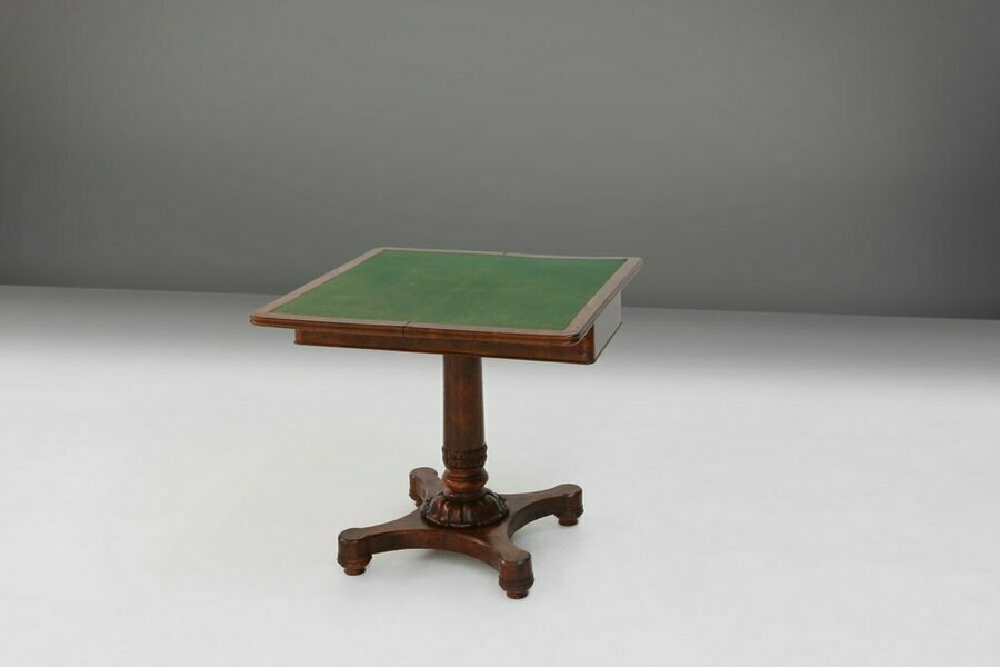 Victorian Burl Wood Folding Card Table, 19th Century | Vinterior