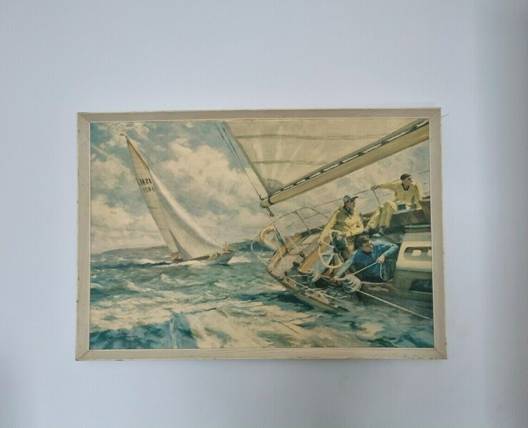 Large Vintage Nautical Print Of A Sailing Scene 1965 By Deryck Foster ...