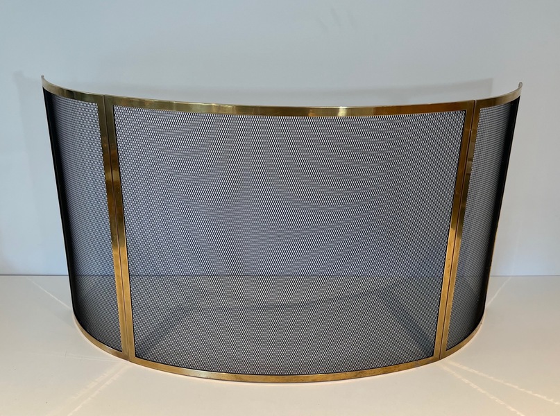 Curved Brass Firewall And Wire Mesh | Vinterior