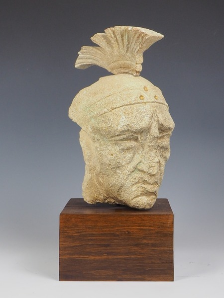 Antique Venetian Stone Head Of A Roman Gladiator | Vinterior