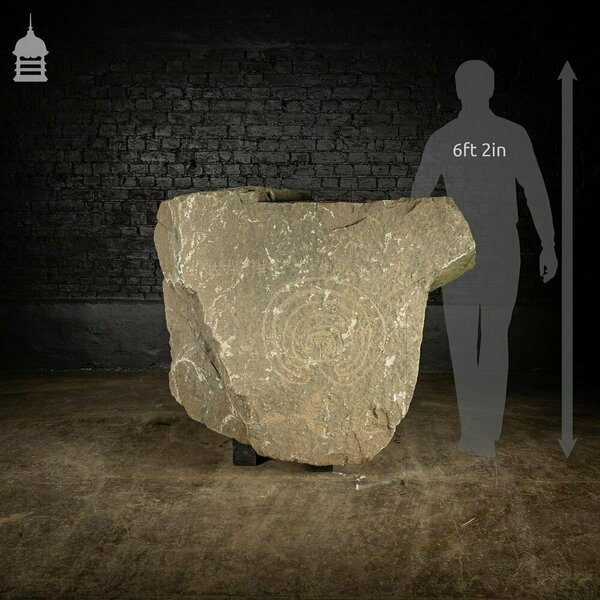 Large 2 Ton Granite Neolithic Carving Standing Stone Boulder | Vinterior