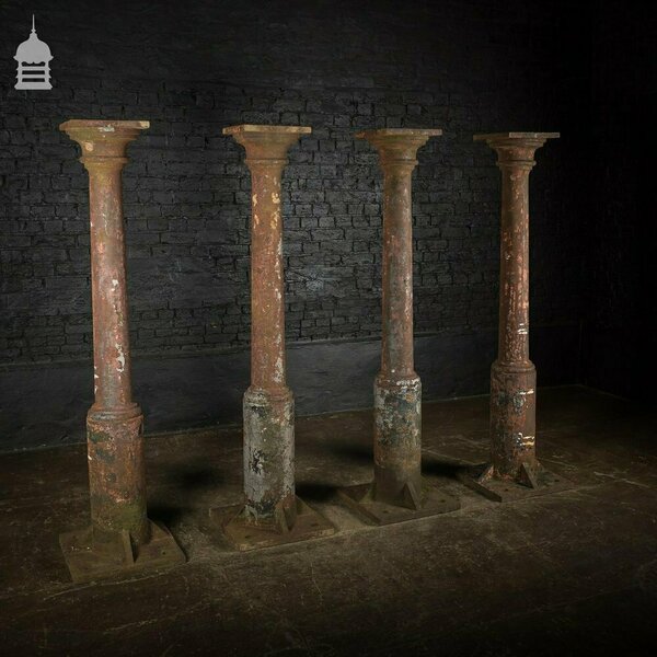 Set Of 4 19th C Cast Iron Columns Stanchions Pillars | Vinterior